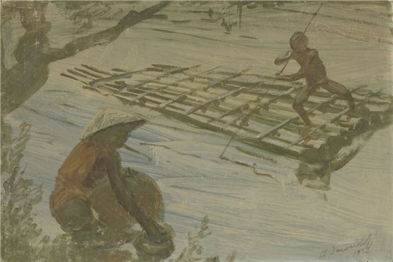Aleksandr Yevgeniyevich Yakovlev | On the river at Hué (1932) | MutualArt