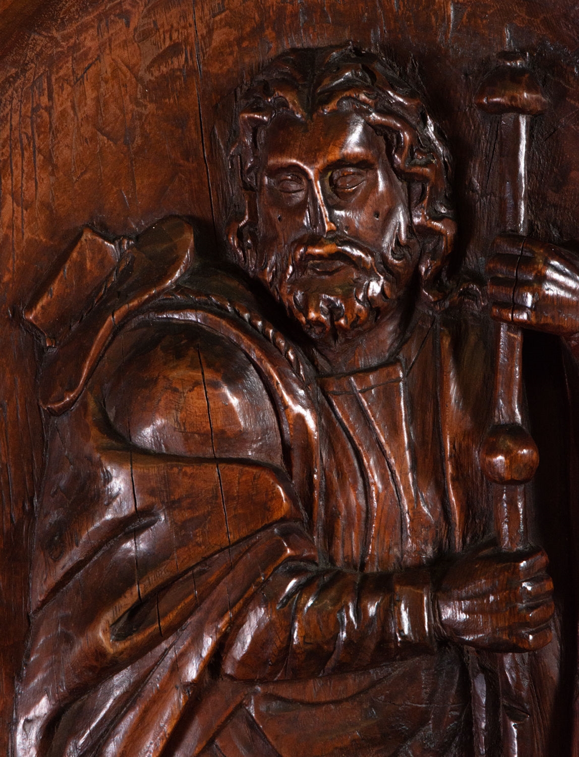 Santiago | Altar Door with Santiago Pilgrim Apostle in relief (16th ...