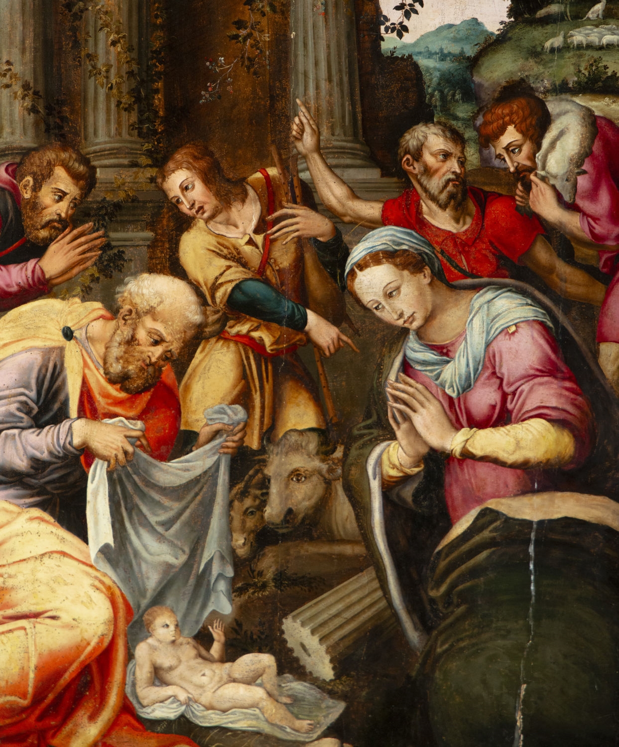 Italo-Flemish School, 16th Century | Monumental y exquisita Adoración de Pastores - Escuela ...