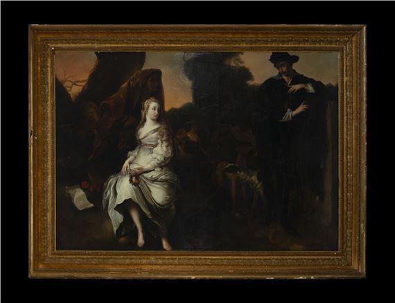Jan Van Noordt | Monumental Escena Galante representando Don Juan ...