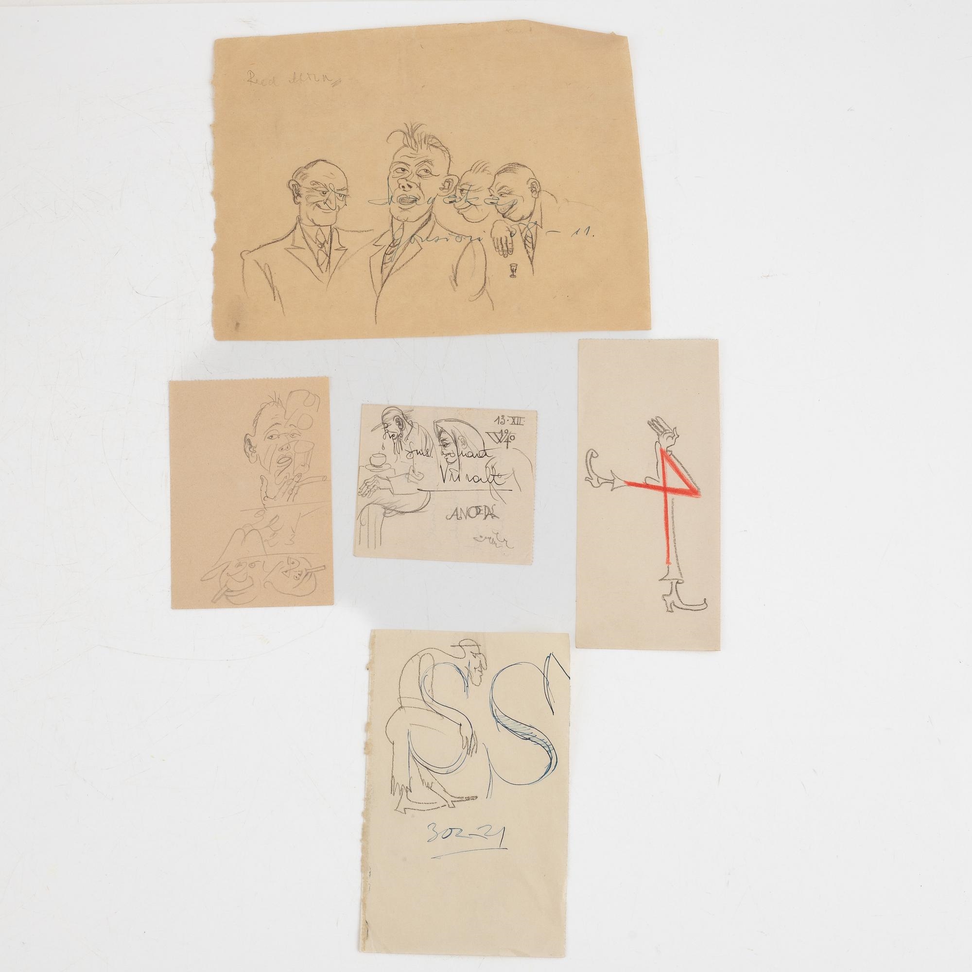 Eduard Wiiralt | five drawings and one etching (1940) | MutualArt