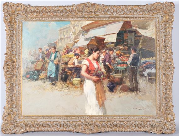 Giuseppe Pitto | Italian market scene | MutualArt
