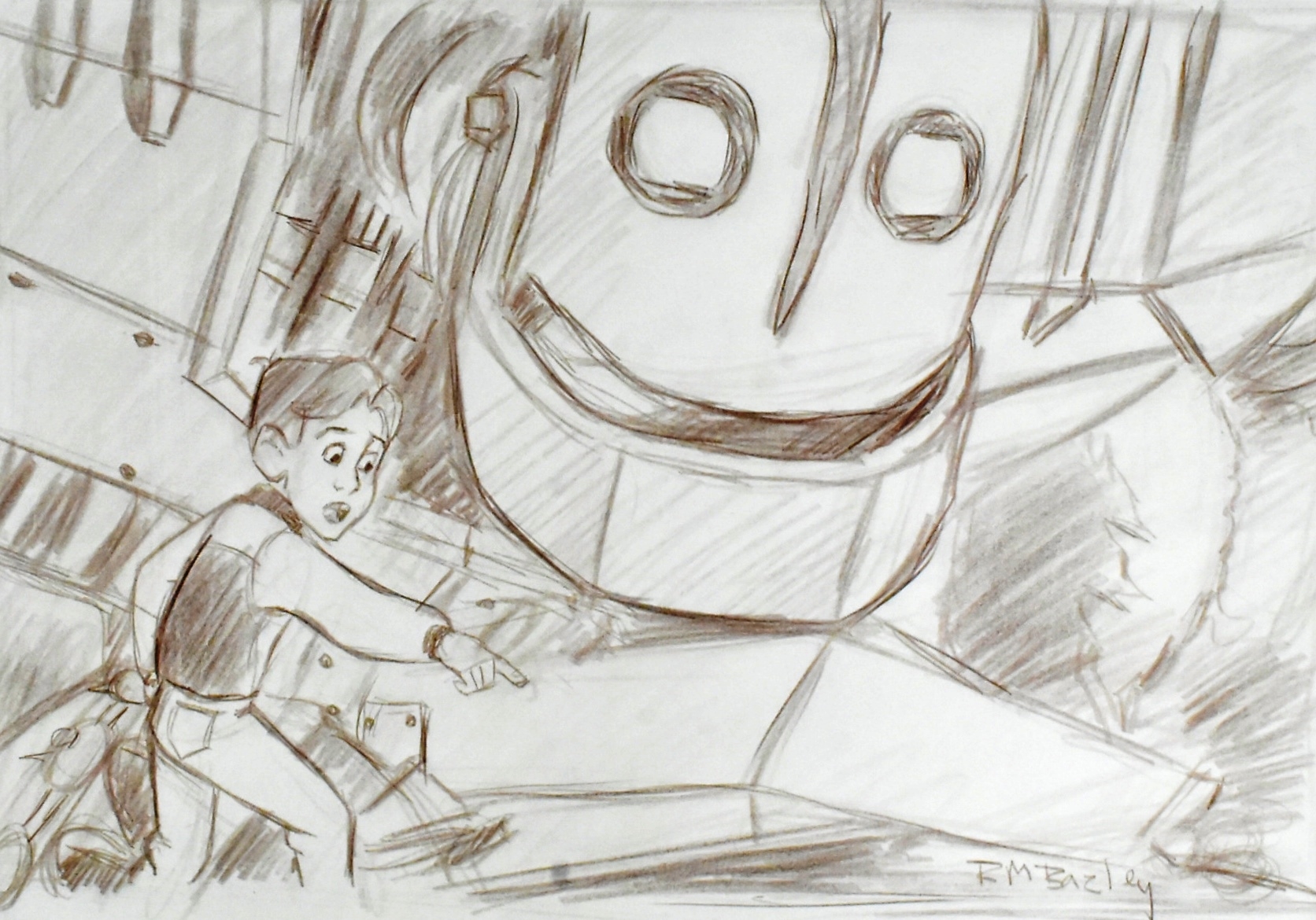 Richard Bazley | THE IRON GIANT - ORIGINAL DRAWING BY RICHARD BAZLEY ...