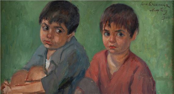 Leon Lewkowicz | Portrait of Two Boys (1923) | MutualArt