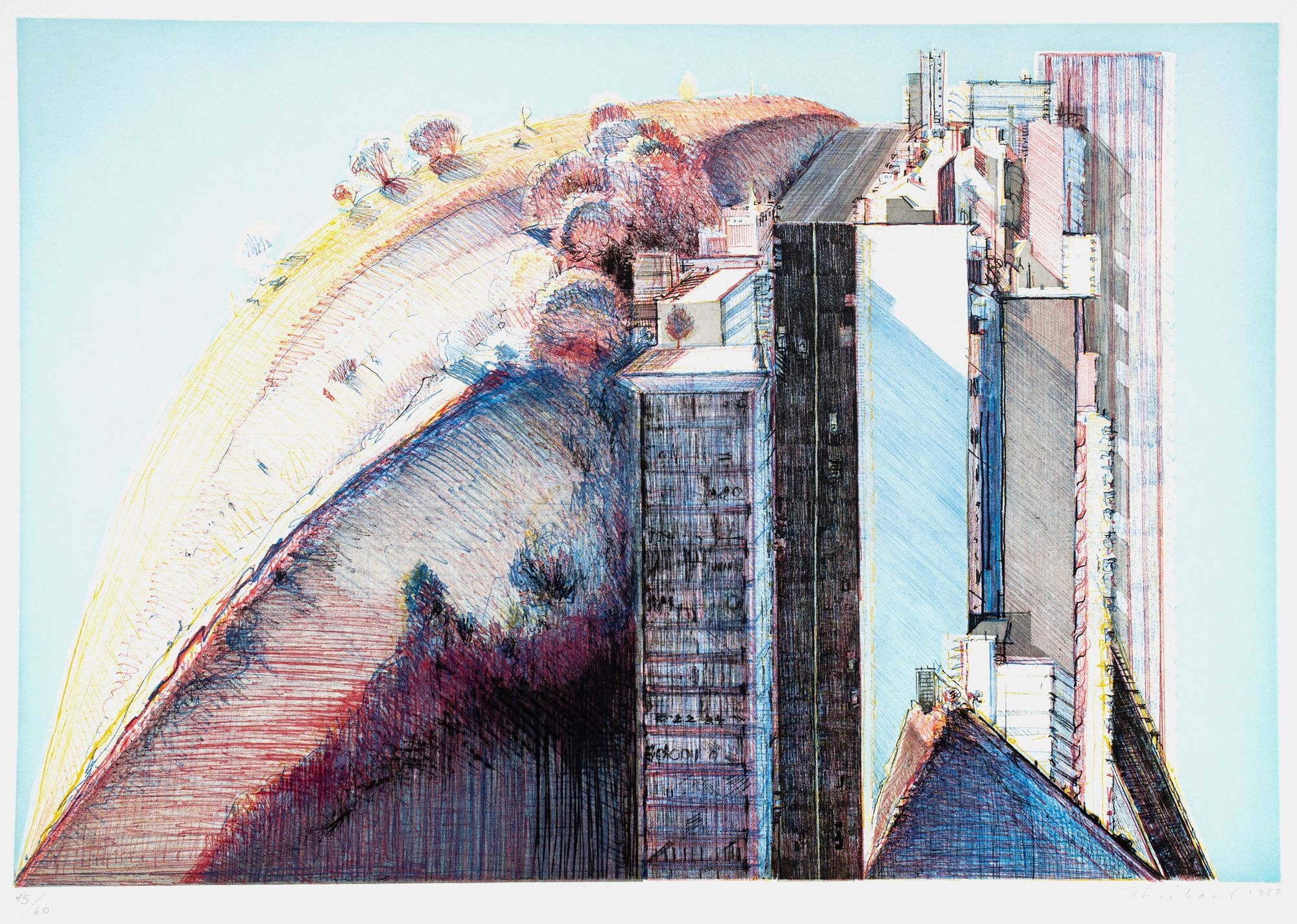 Wayne Thiebaud | PASTEL ROWS | MutualArt