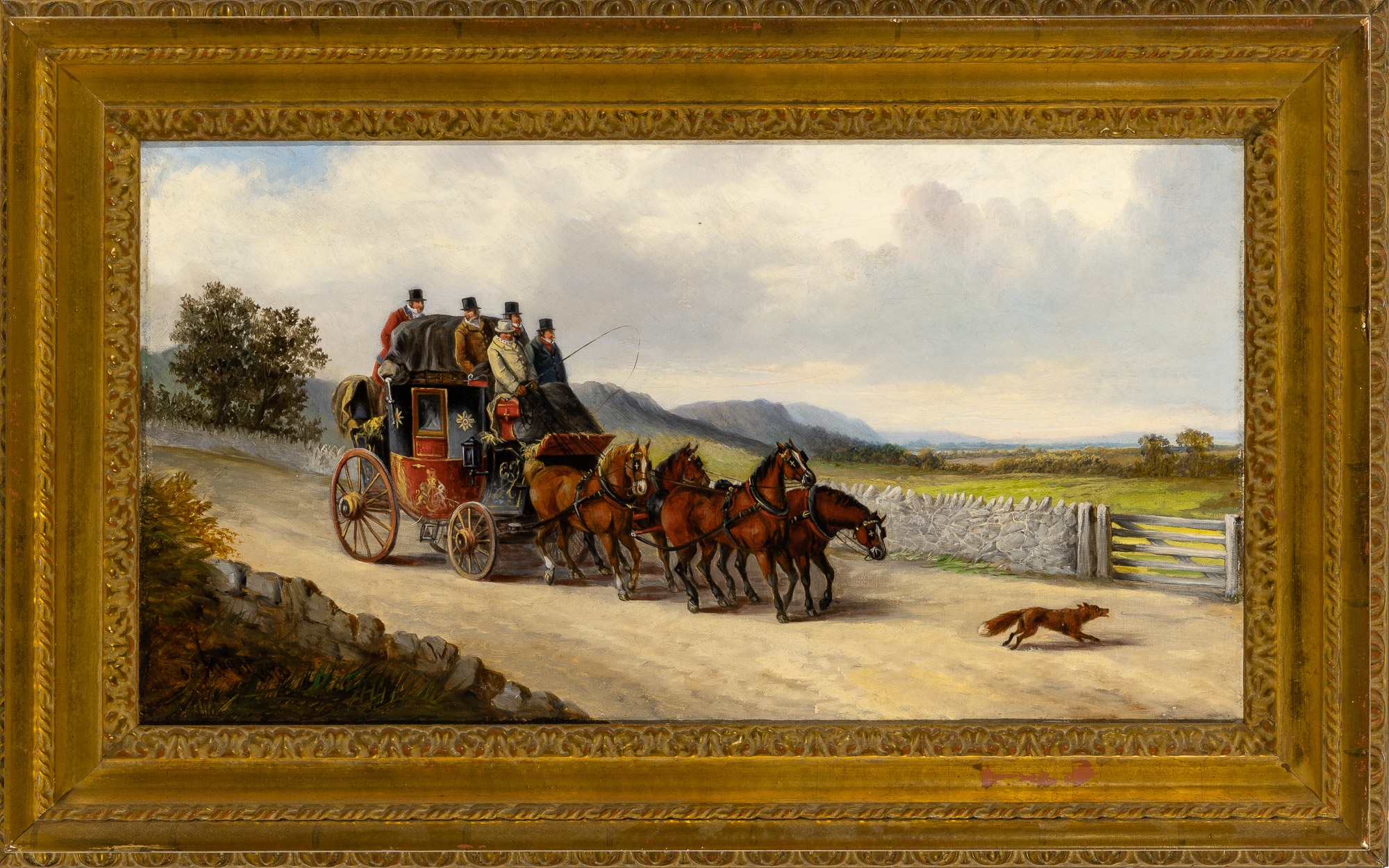 John Charles Maggs | A Coach Stopping for a Fox Crossing the Road (1870 ...