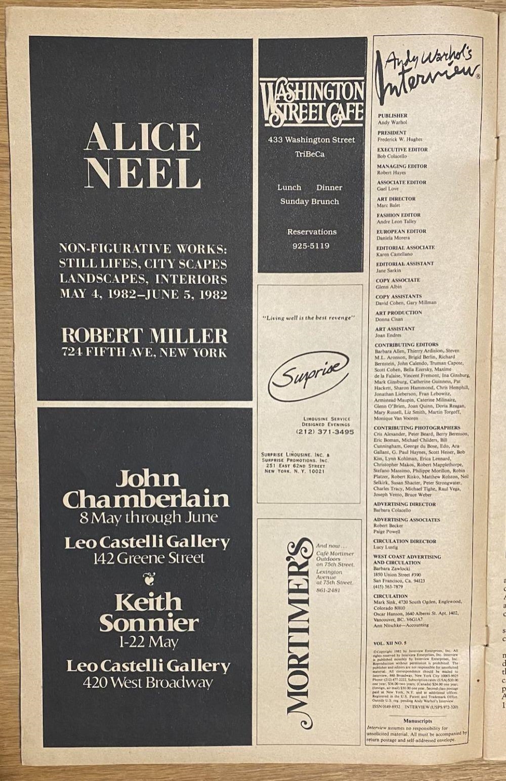 Andy Warhol | Andy Warhol's Interview Magazine Vol XII No 5, 1982 (1982 ...