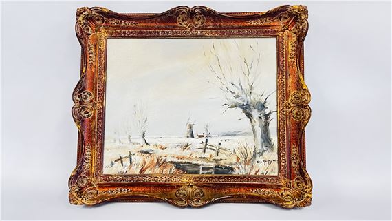 John Adamson | OIL ON CANVAS OF NORFOLK WINTER BEARING SIGNATURE JOHN ...