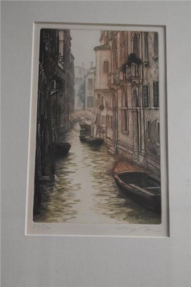 Ugo Baracco | A Venetian canal scene | MutualArt