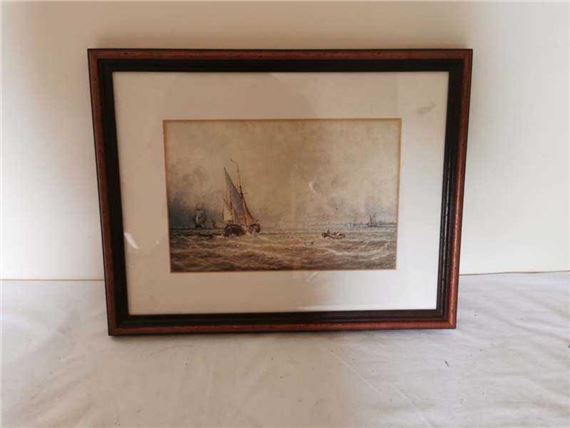 George Stainton | A late 19th century watercolour of boats in choppy ...