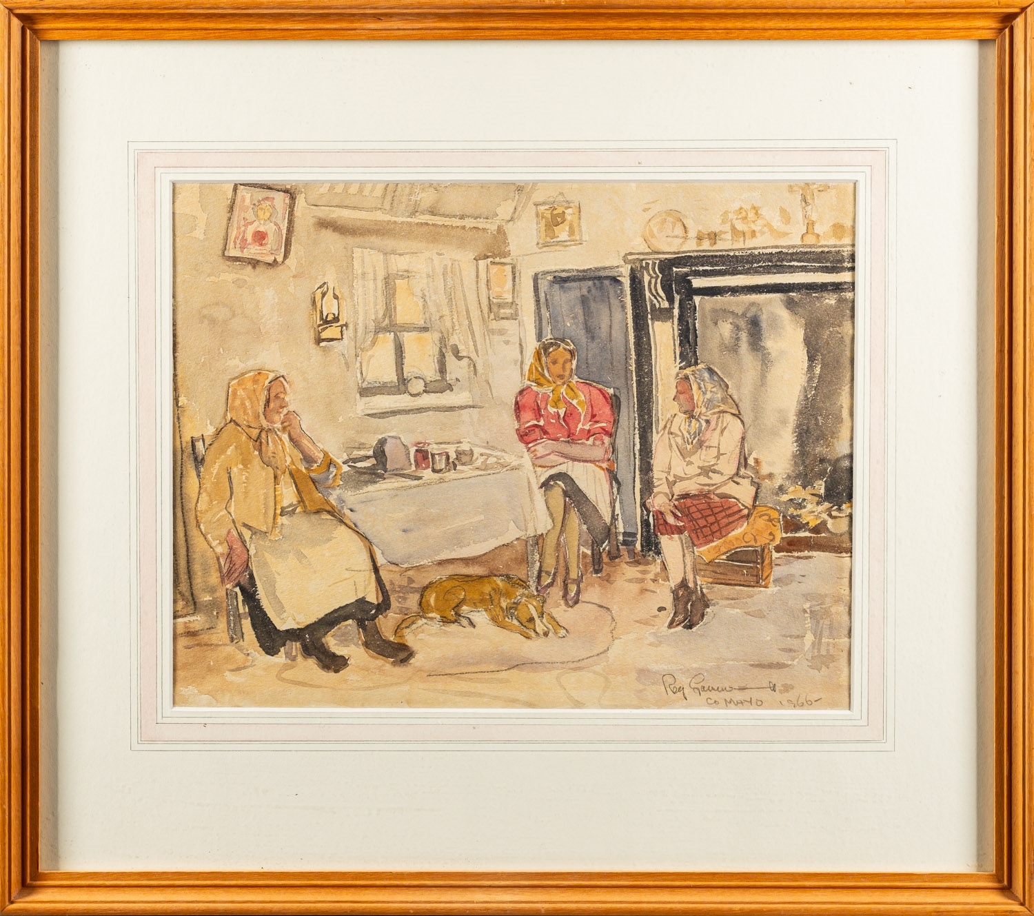 Reg Gammon | Conversation in an Irish Cottage - Watercolour (1966 ...
