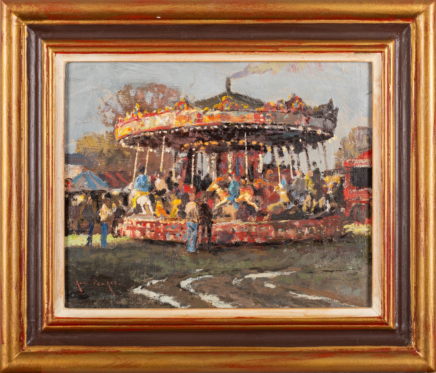 Rod Pearce | Steam Fair Gallopers - North Cote Market - Two oils on ...