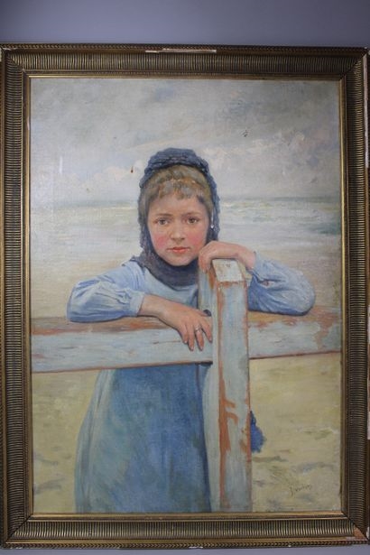 Jan Verhas | J VERHAES ou Jan VERHAS ? (XXth) Portrait de fillette ...