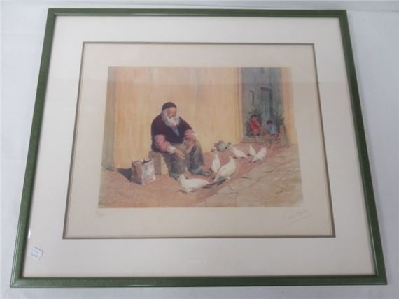 Gila Holt | Vieil homme aux poules | MutualArt