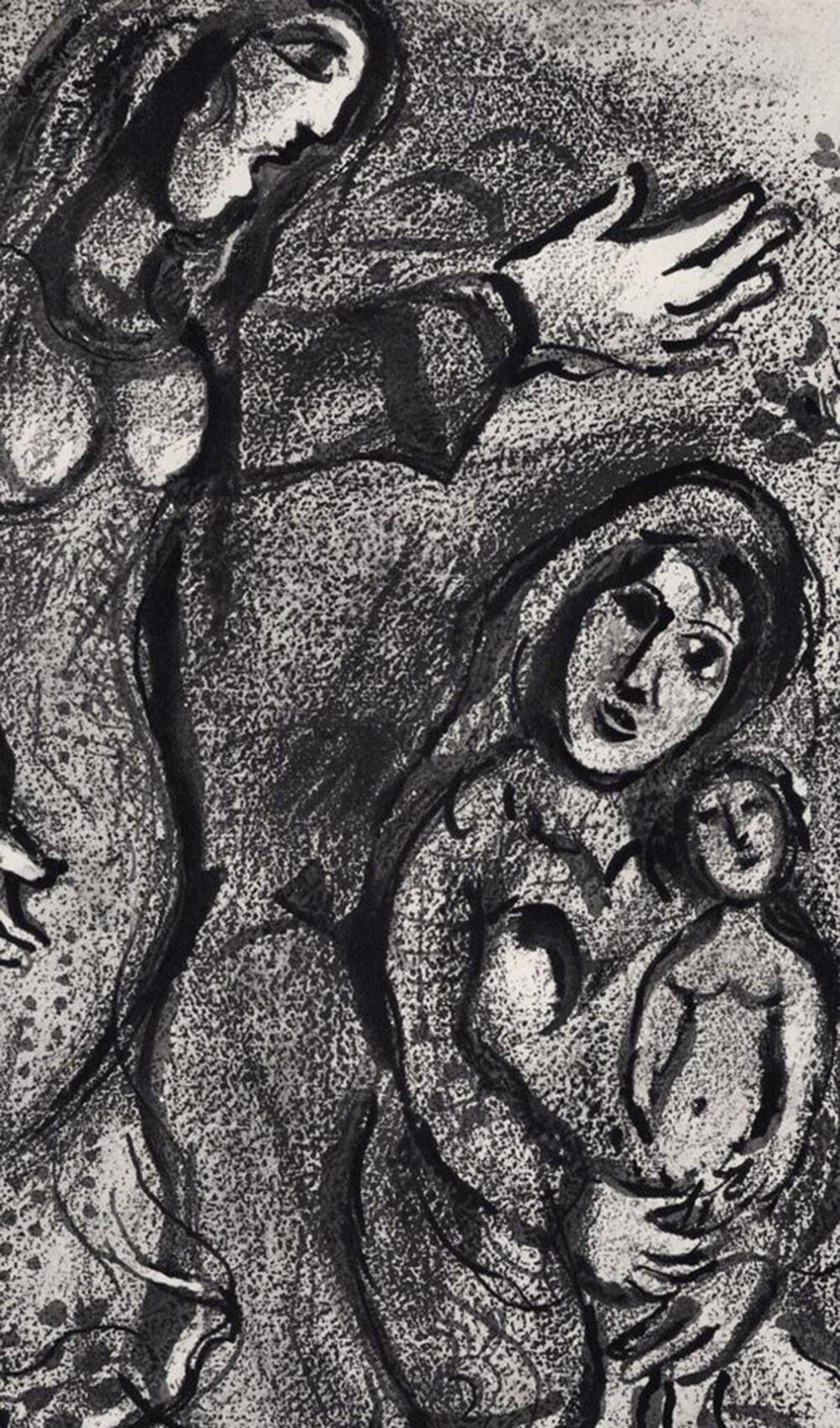 Marc Chagall | 1960 Marc CHAGALL Religious Print Sarah Punishes Hagar ...