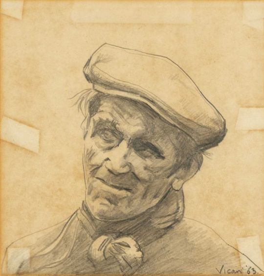 Andrew Vicari | portrait of a farmer wearing a flat cap (63) | MutualArt