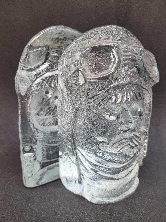 Don Shepherd | Blenko Glass Aviator Pilot Book Ends | MutualArt