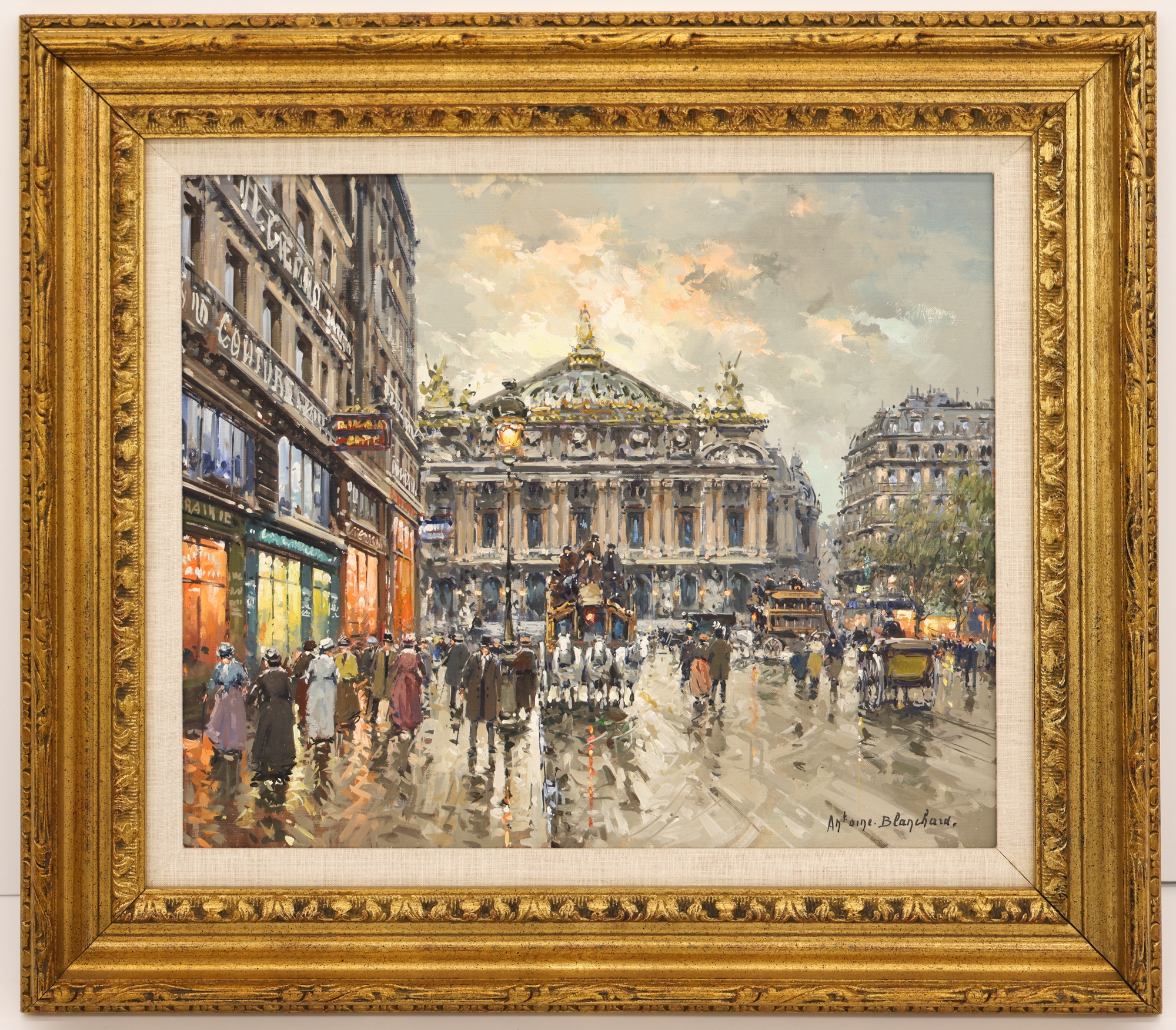 Antoine Blanchard | Antoine Blanchard ''Paris, L'Opera'' Oil | MutualArt
