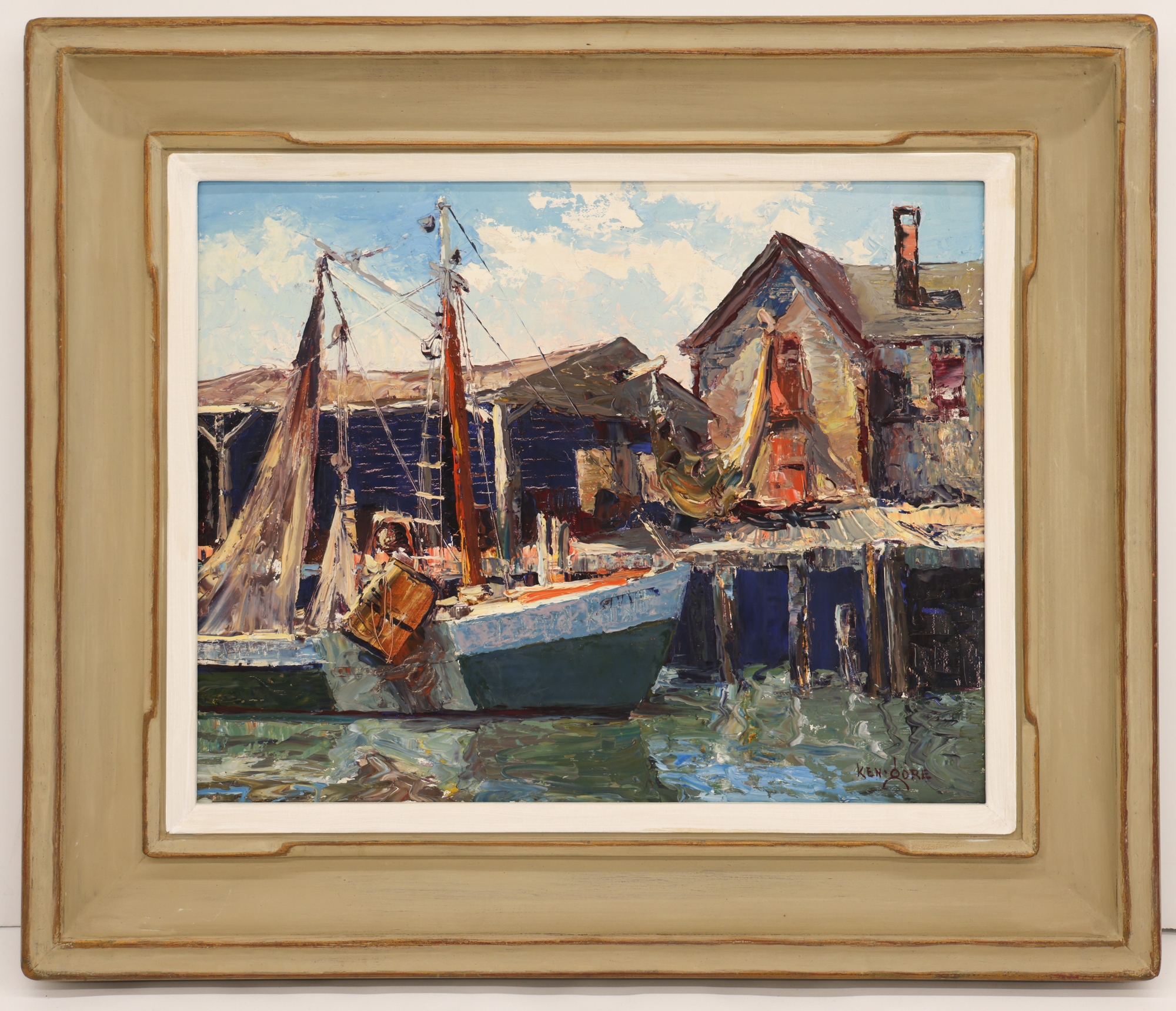 Ken Gore | Ken Gore ''Harbor Scene'' Oil | MutualArt