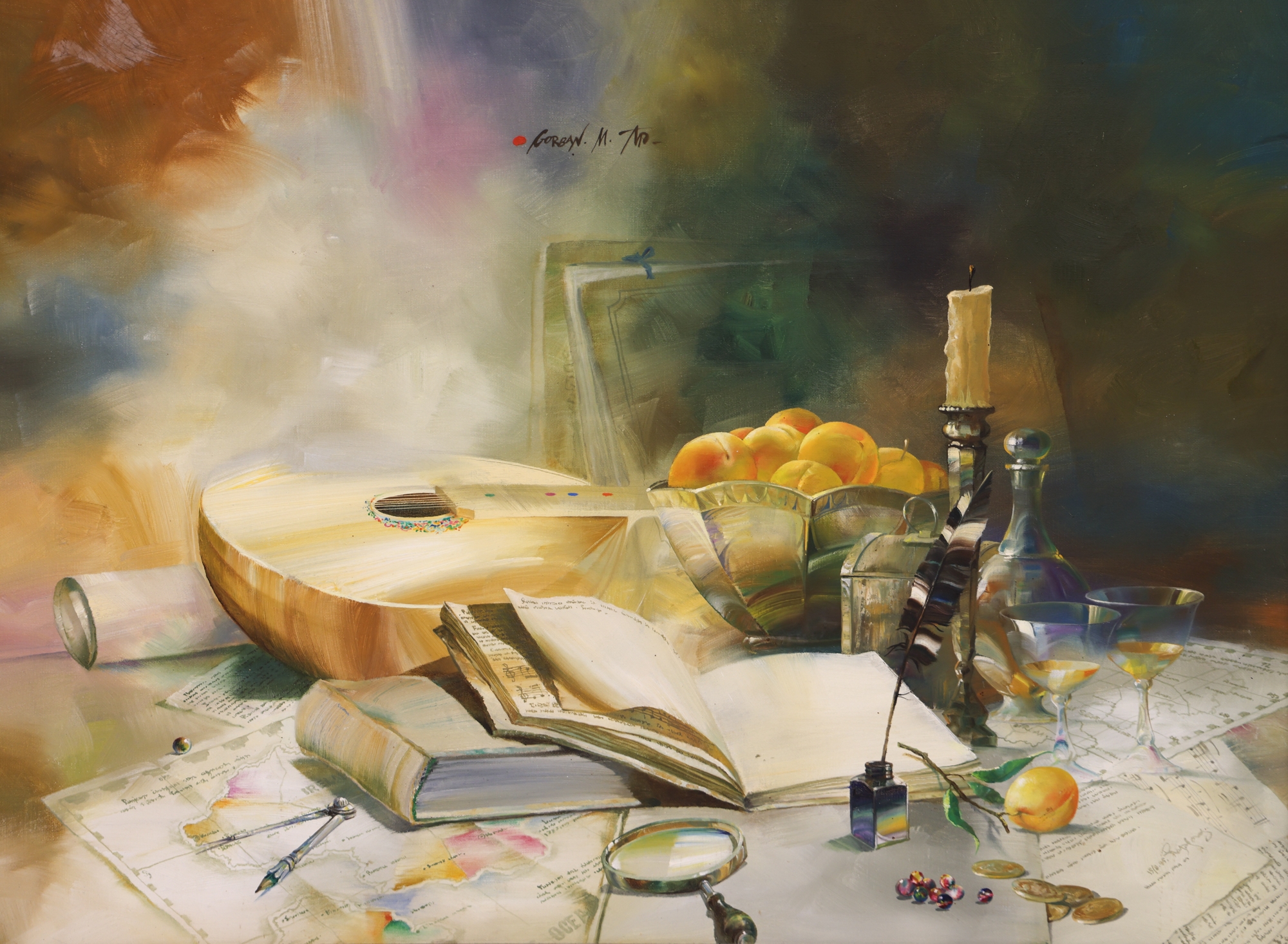 Michael Gorban | Michael Gorban ''Still Life with Lute'' Oil | MutualArt
