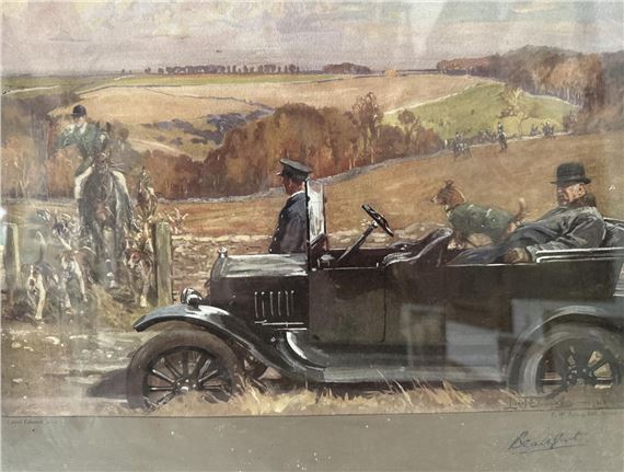 Lionel Edwards | The Duke of Beaufort In His Car | MutualArt