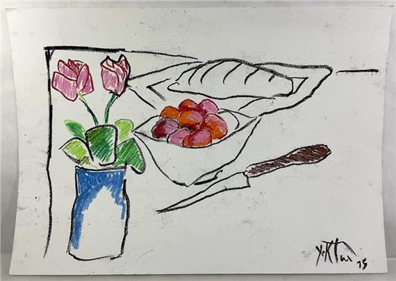 Manoucher Yektai | Manoucher Yektai Mixed Media Still Life | MutualArt