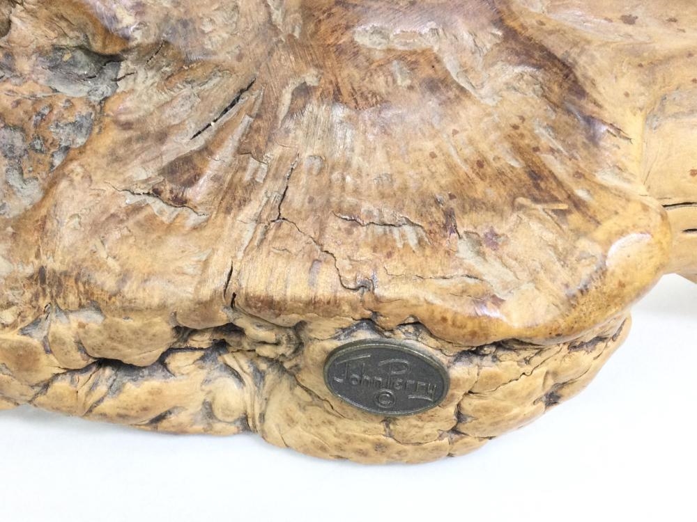 John Perry | John Perry Whale Figure On Burl Wood Base | MutualArt