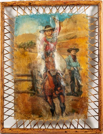 Dax Cordrau | Dax Cordrau Western Oil On Leather Painting (2013 ...