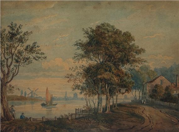 John Varley | ATTRIBUTED TO JOHN VARLEY: A DEPICTING A RIVER SCENE AT ...