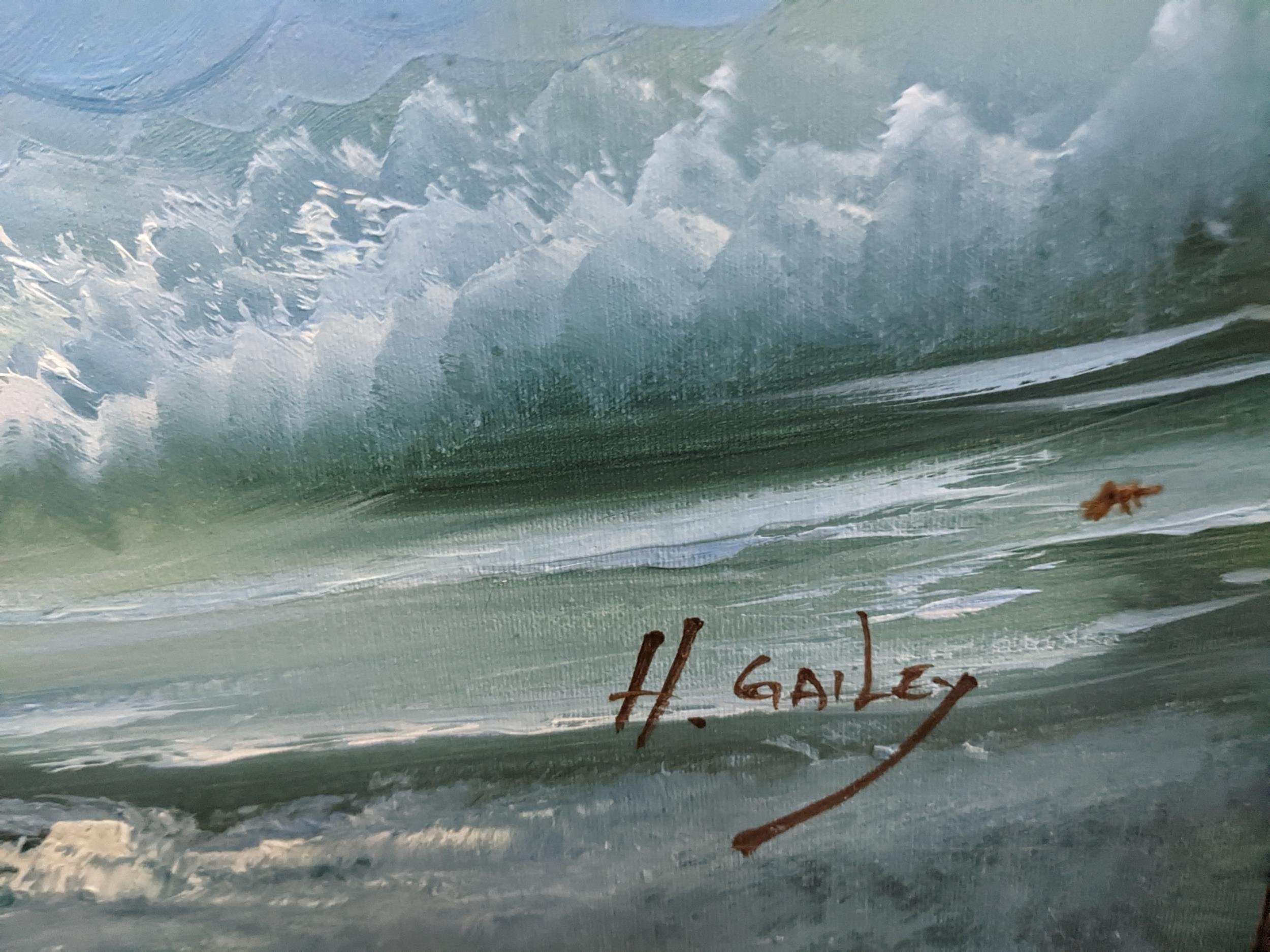 H. Gailey | H Gailey sunset lit seascape | MutualArt