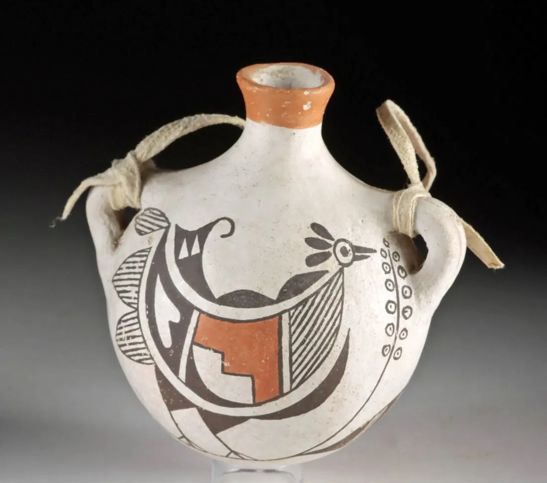 H. Antonio | Acoma Polychrome Canteen w/ Bird | MutualArt