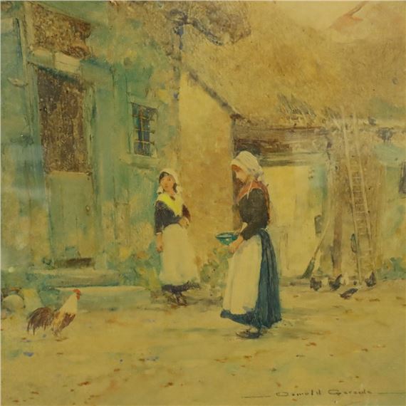 Oswald Garside | farmyard scene (1879) | MutualArt