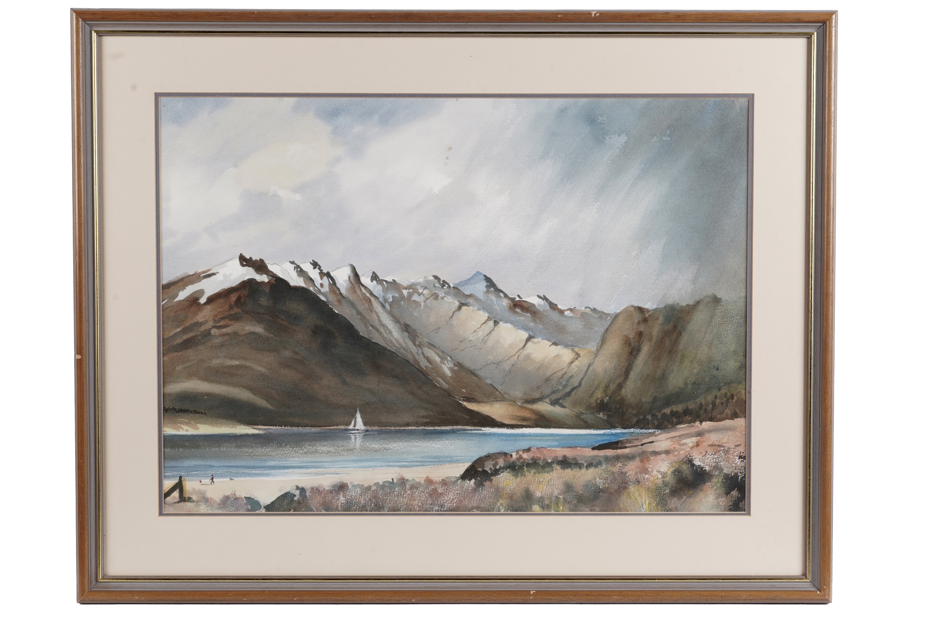 Fred Stott | Lake View with Snow Capped Mountains | MutualArt