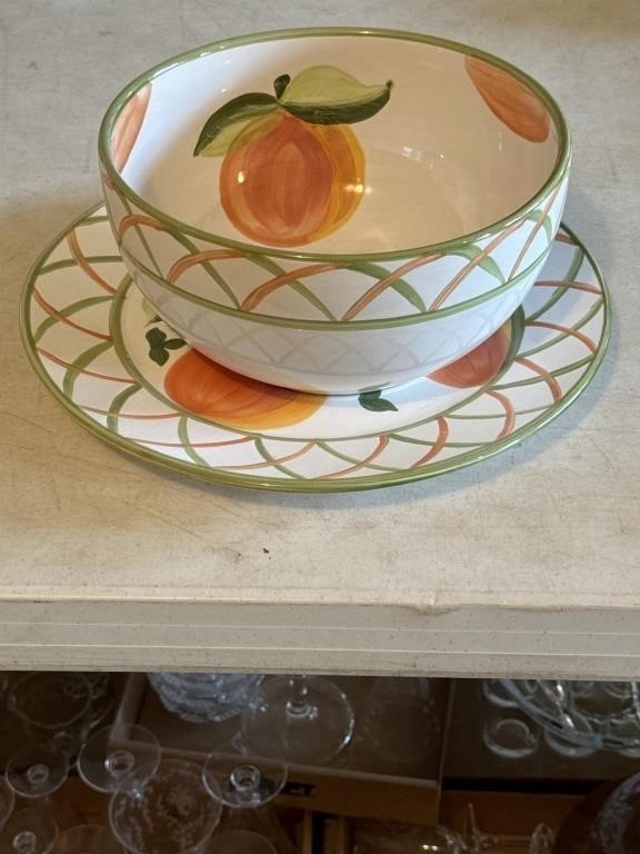 Barbara Eigen | Barbara Eigen Portugal Ceramic Hand Painted Serving Bowl and Plate *plate ...