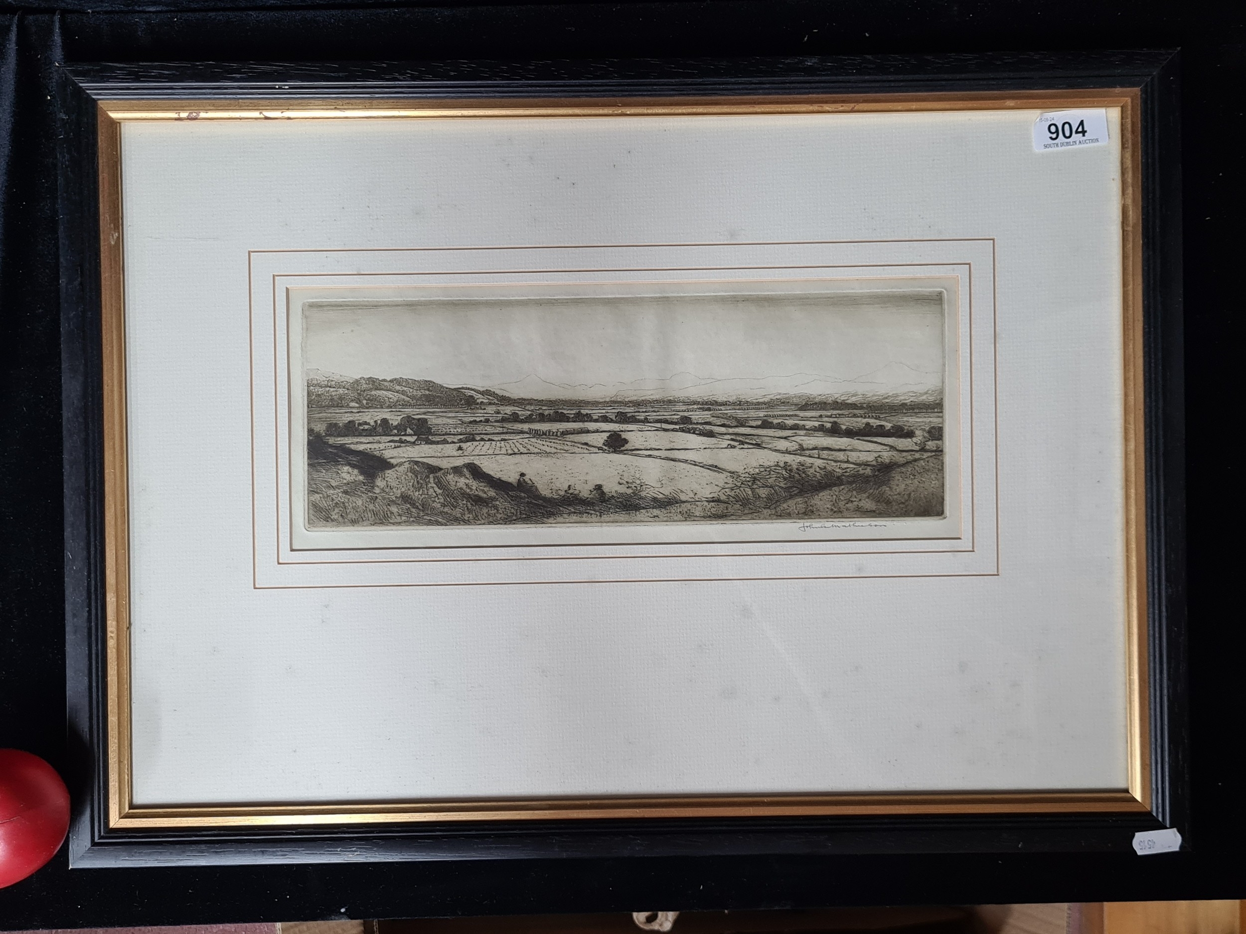 John Masterton | An lovely linocut print featuring a serene countryside ...