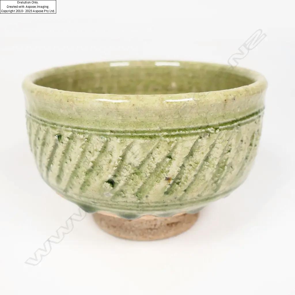 Mirek Smisek | Mirek Smisek green glazed porcelain bowl cut sided ...
