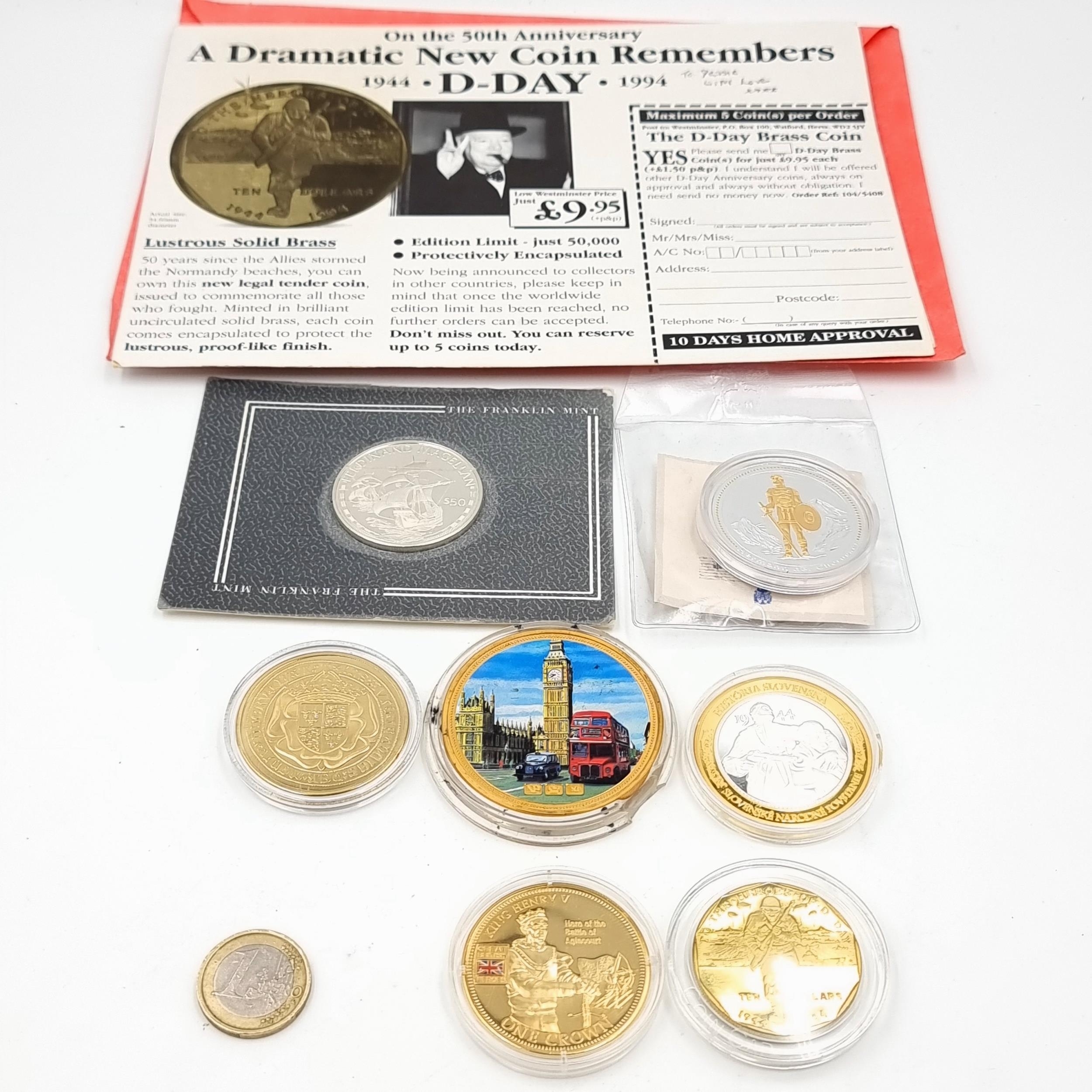 Franklin Mint | A collection of seven commemorative mounted coins ...