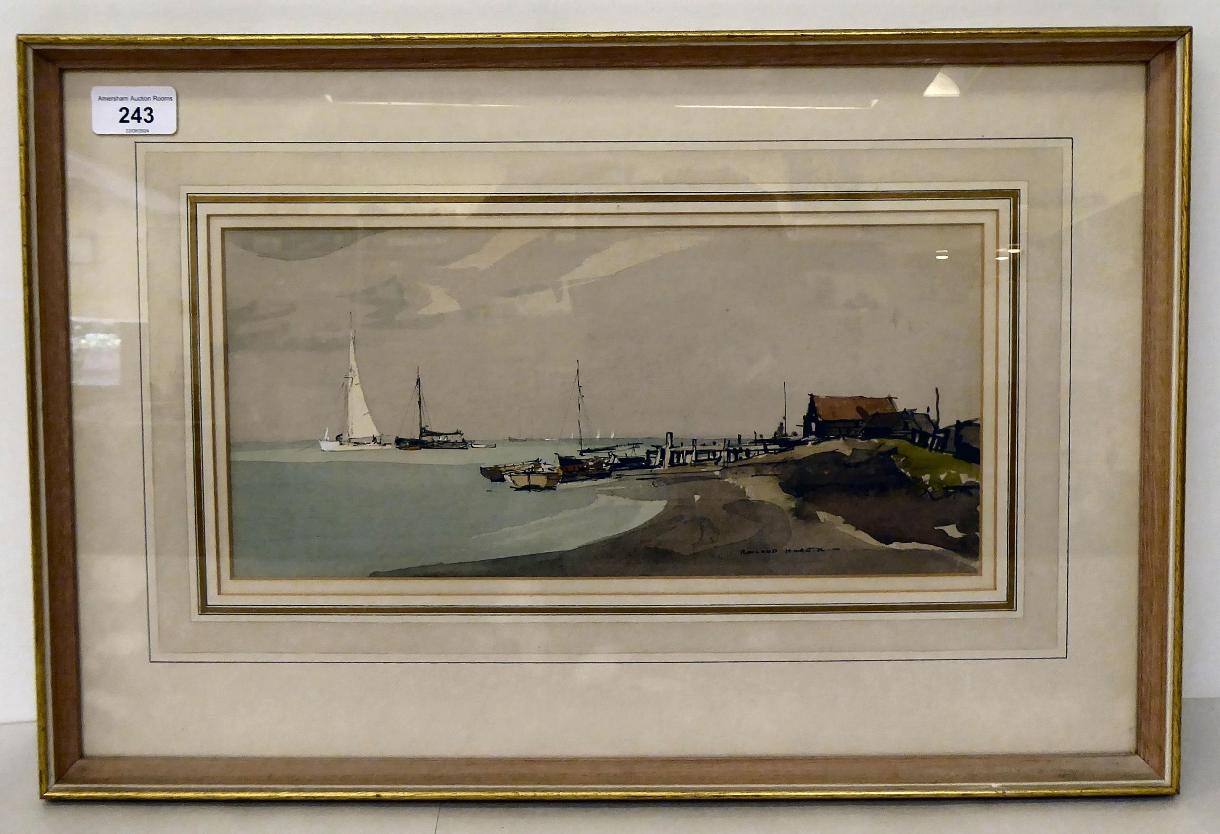 Rowland Hilder | Rowland Hilder - a bay scene watercolour bears a ...