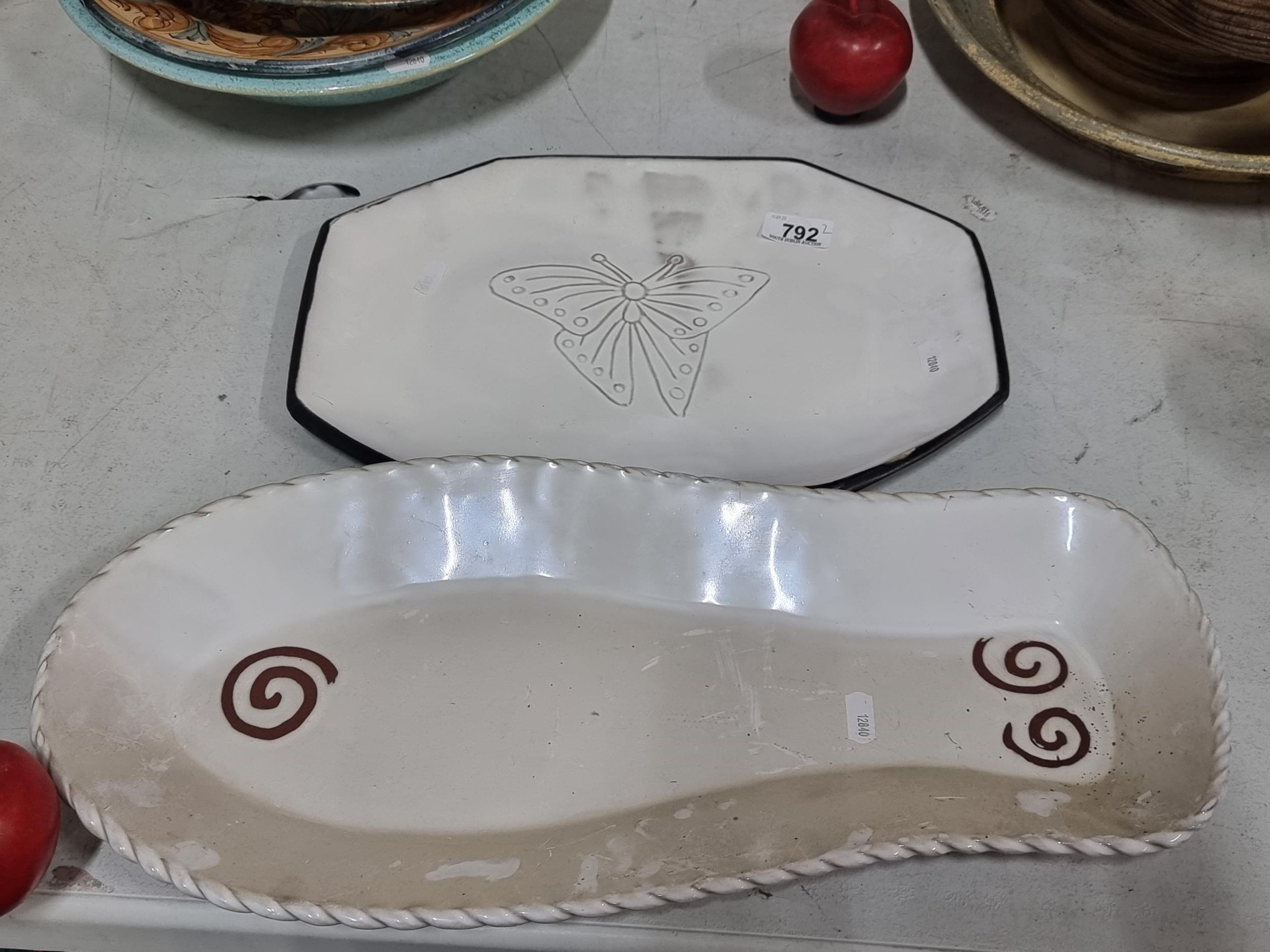 Stephen Pearce | Two Stephen Pearce Large terracotta serving trays with ...