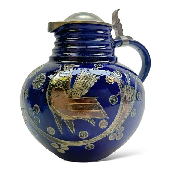 Wim Muhlendyck | saltglaze stoneware jug of globular form with pulled ...