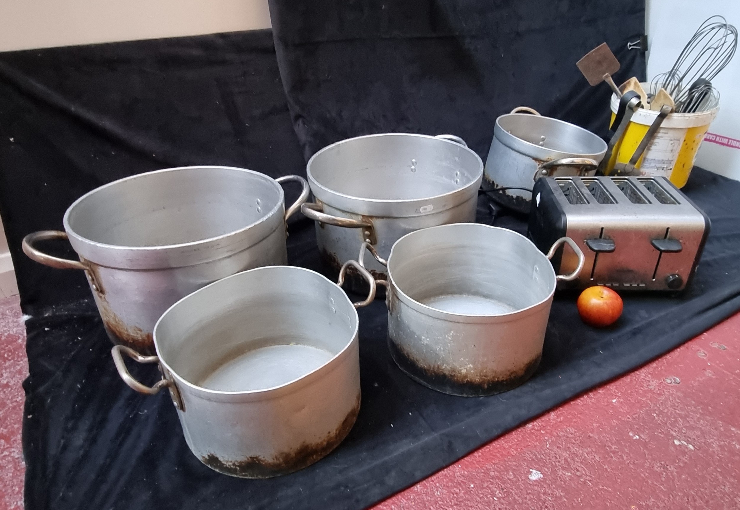 Phillips | Five very large, heavy duty cooking pots | MutualArt