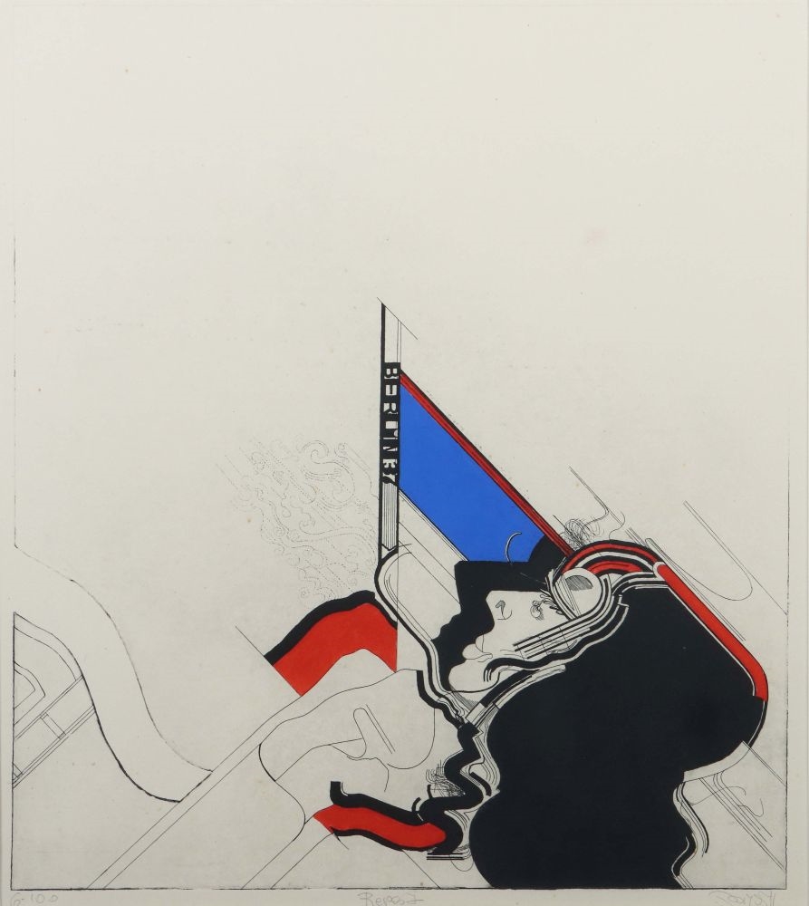 Karl Bianga | Report, stilisierte Figurendarstellung, unten rechts sign ...