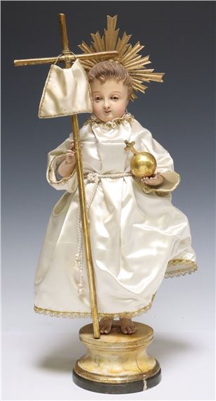Spanish School | Spanish carved religious Santo figure | MutualArt