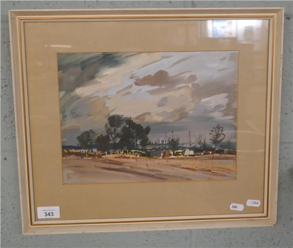 Donald Bosher | Watercolour of a landscape by Donald Bosher | MutualArt