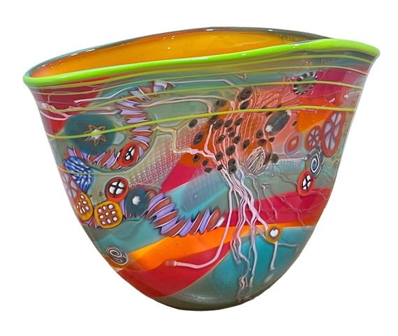 Wes Hunting | WES HUNTING Millefiori Art Glass Vase | MutualArt