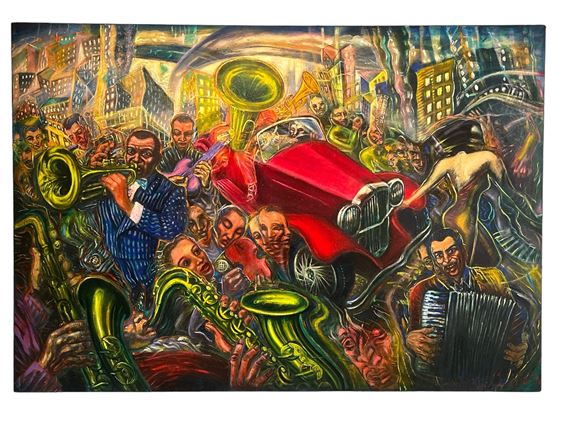 Alejandro Romero | ALEJANDRO ROMERO Jazz Scene Oil on Canvas (1990 ...