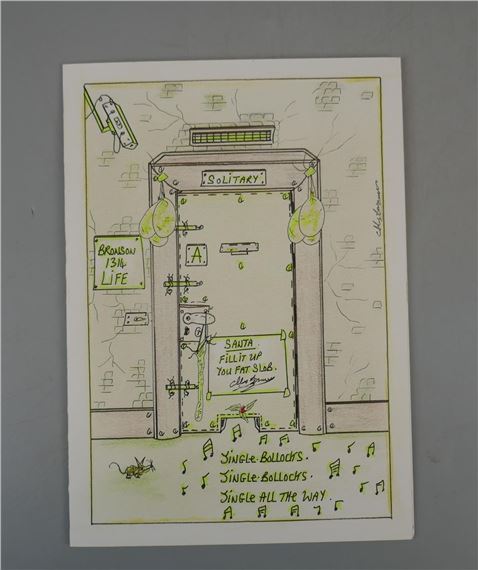 Charles Bronson | Signed Charles Bronson artwork Christmas card | MutualArt