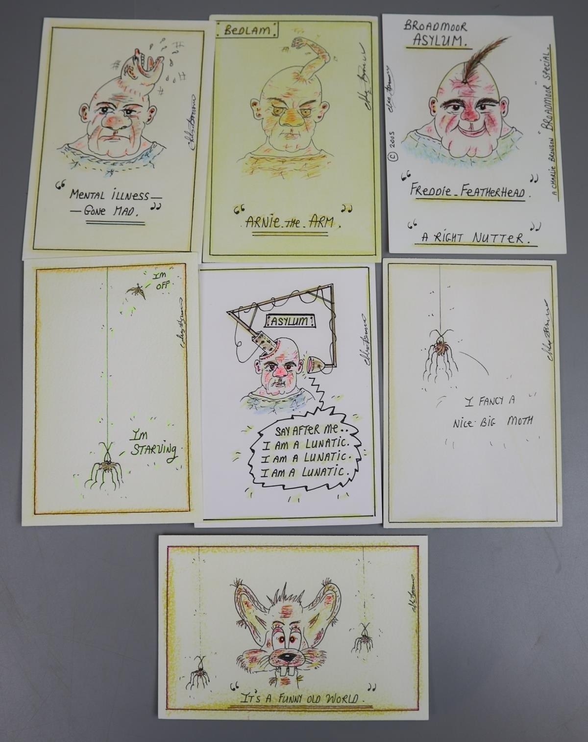 Charles Bronson | 7 Charles Bronson original jail art post cards ...