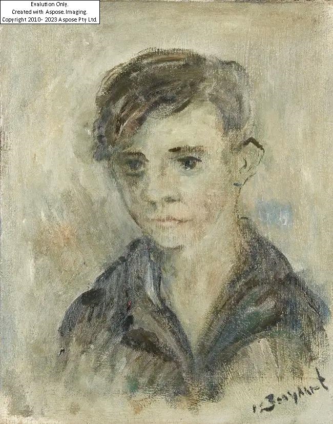 Bram Bogart | Portrait of a boy (1971) | MutualArt
