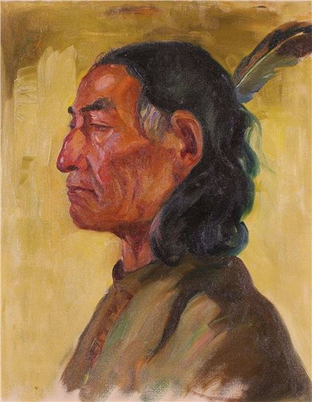 Nicholas de Grandmaison | PORTRAIT WITH EAGLE FEATHER | MutualArt